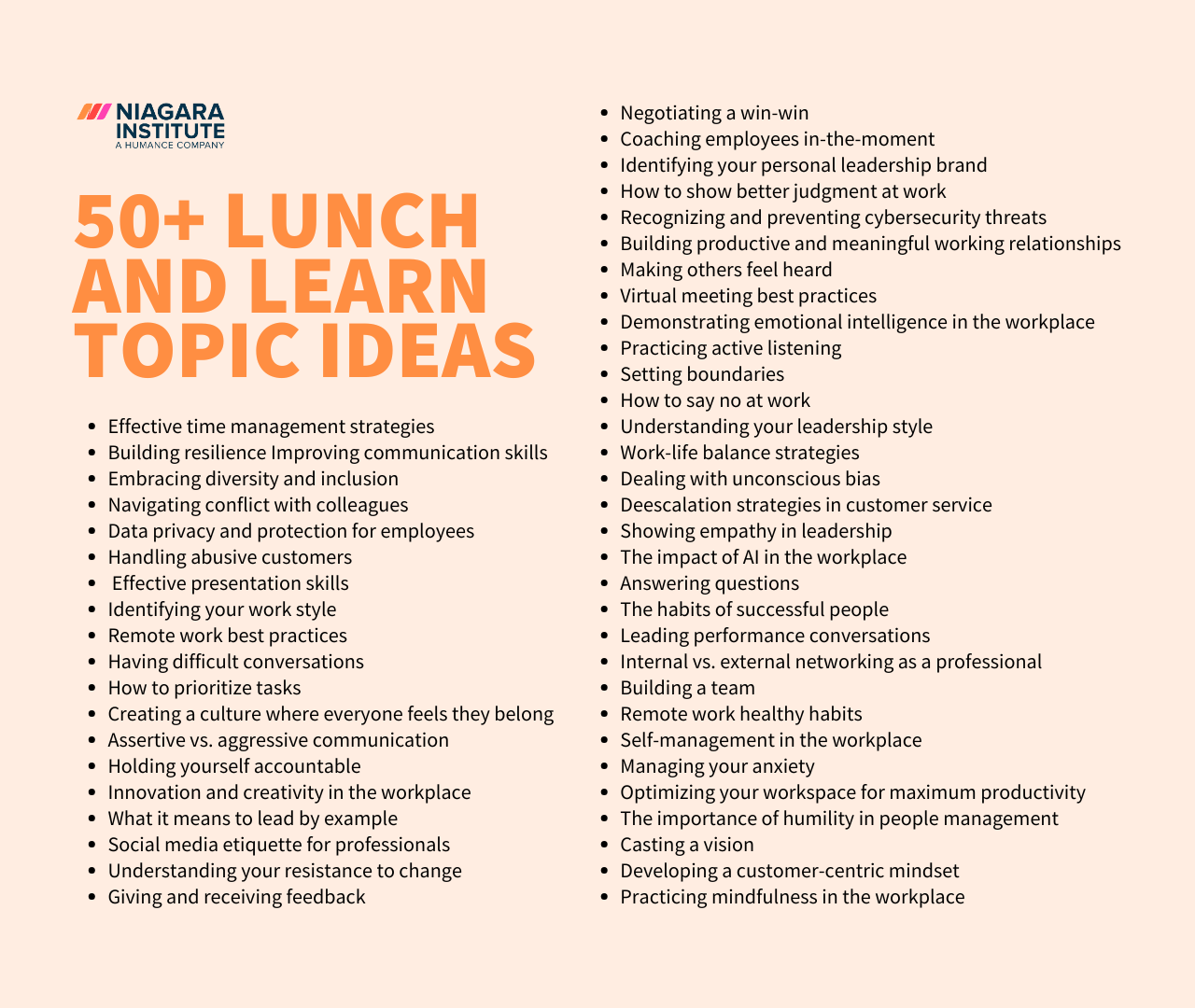 50+ Stealworthy Lunch and Learn Topics and Ideas